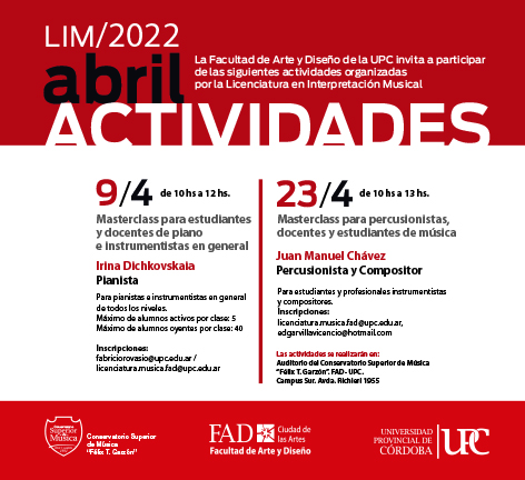 Invitación a las actividades de abril de la Licenciatura en ...