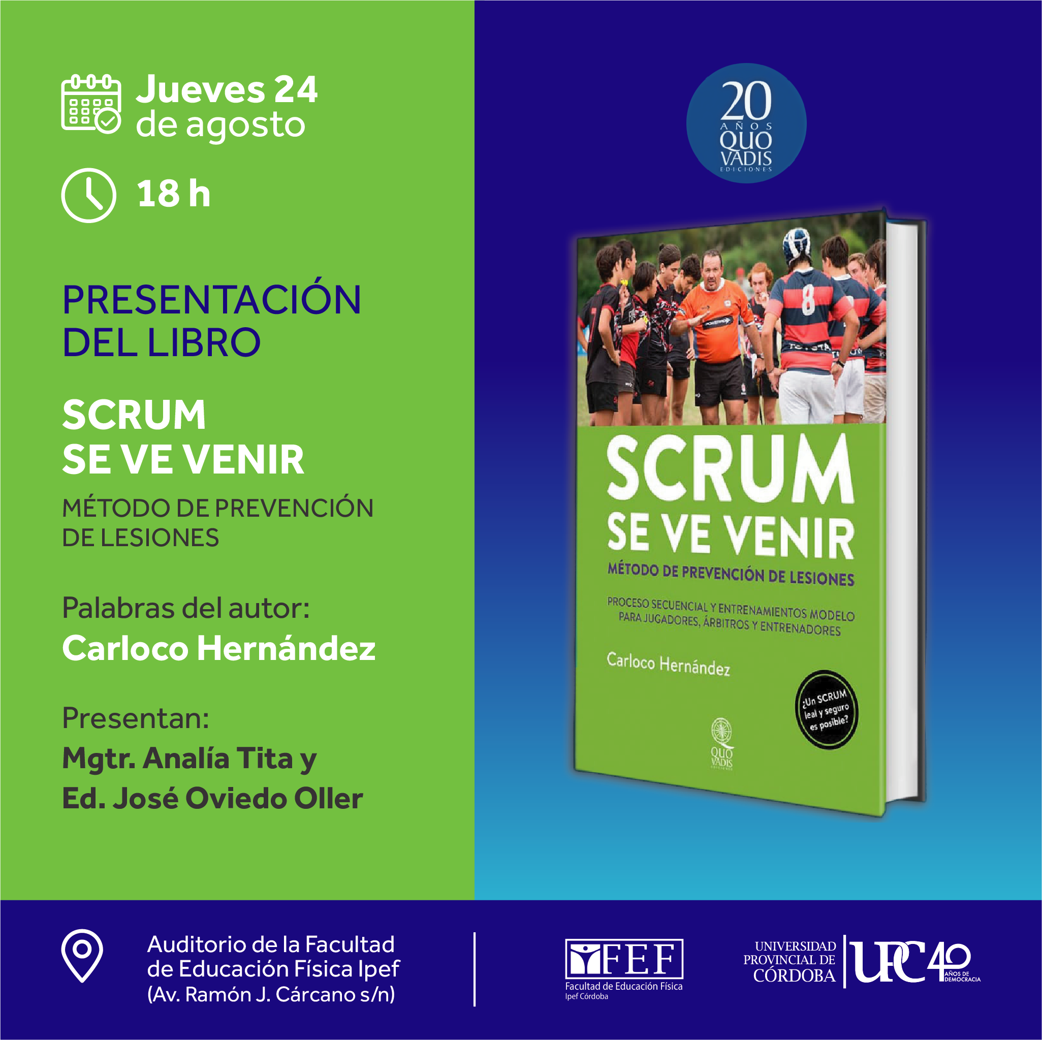 Presentación del libro: SCRUM SE VE VENIR – MÉTODO DE PREVENCIÓN DE ...