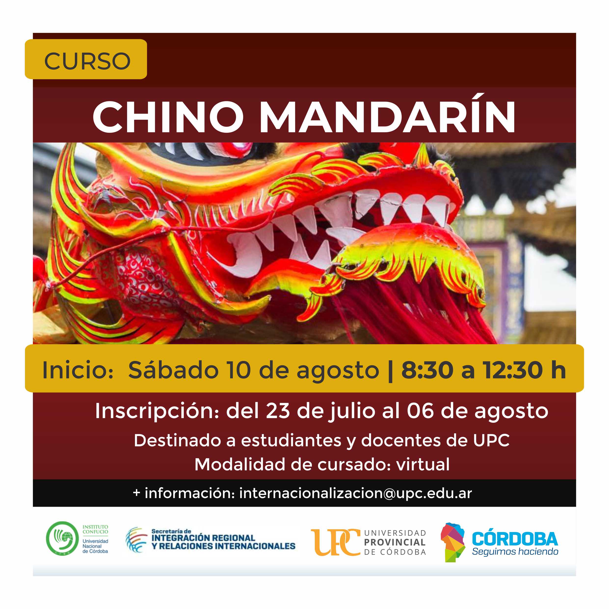 Curso de chino mandarín del Instituto Confucio destinado a la comunidad ...